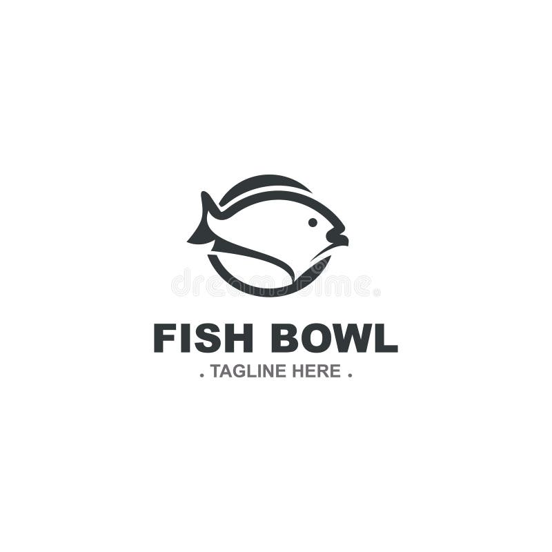 Fish Bowl Logo Design, Restaurant Logo Symbol Minimal Illustration ...