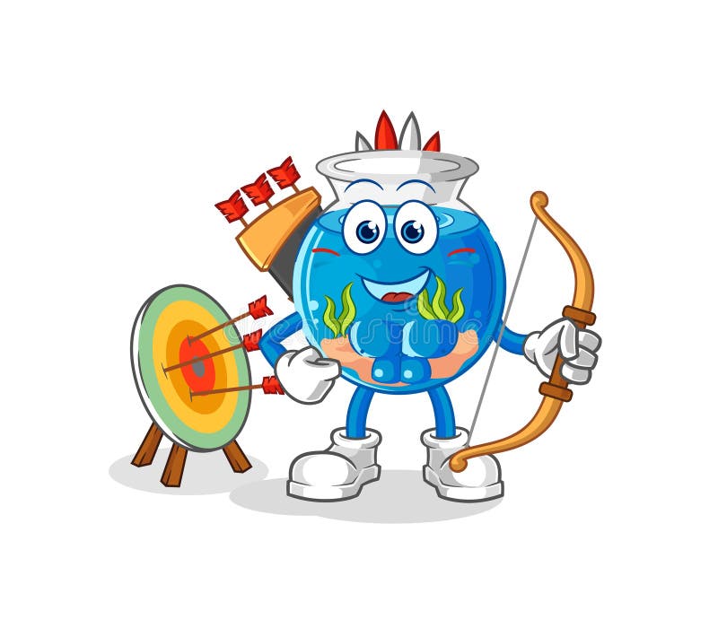 Fish Bowl Native American Tribe. Cartoon Mascot Vector Stock Vector ...