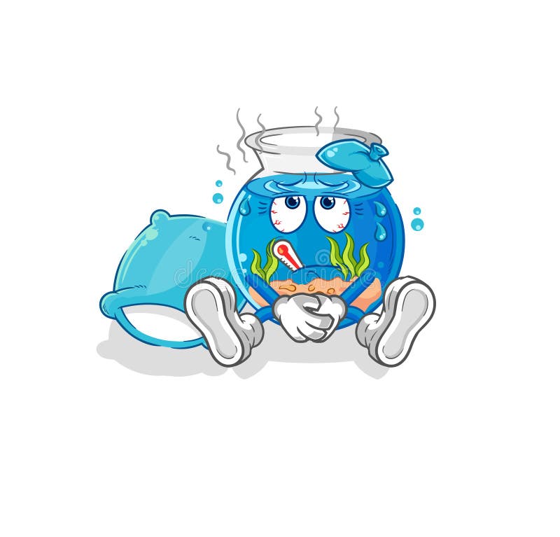 Fish Bowl Sick Vector. Cartoon Character Stock Vector - Illustration of ...