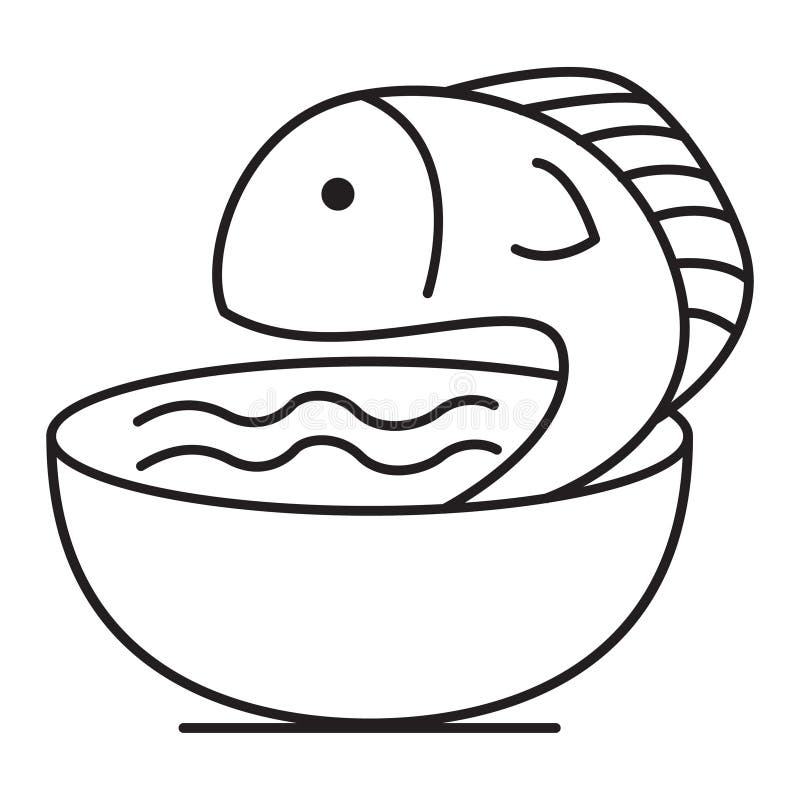 Fish in Bowl Vector Icon Design. Flat Icon Stock Vector - Illustration ...