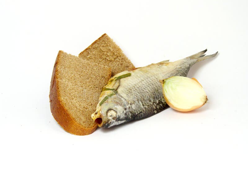Fish&bread stock photo. Image of roach, food, dried - 7178700