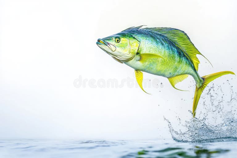 A Fish Breaking the Surface Tension of Water in Mid-air Stock Image ...