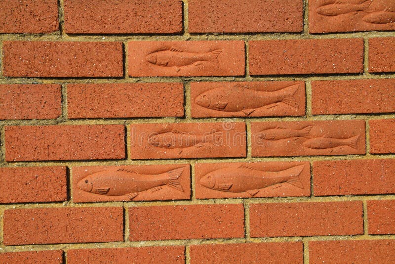 Fish bricks. stock photo. Image of wall, build, construct - 21637314