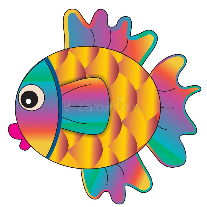 Magic fish cartoon stock vector. Illustration of concept - 48695477