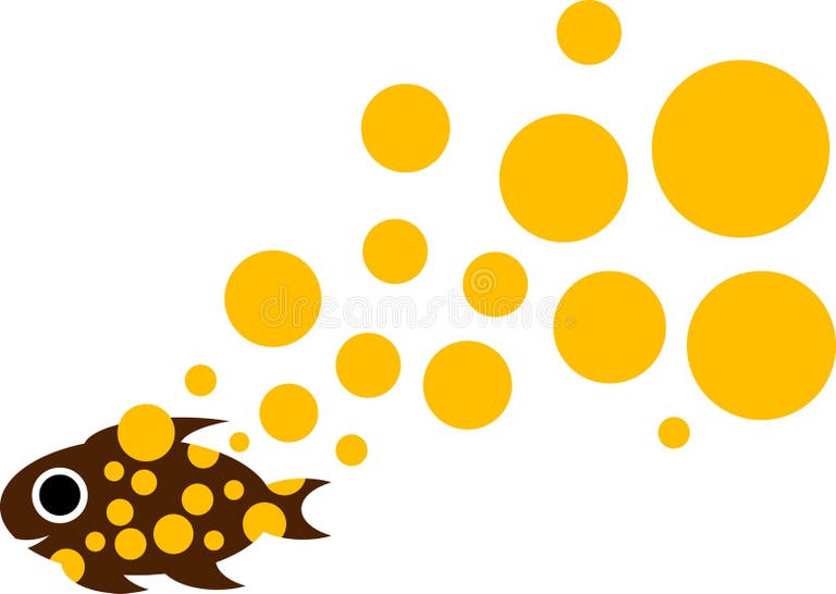 Fish with bubbles stock vector. Illustration of bottom - 14157294