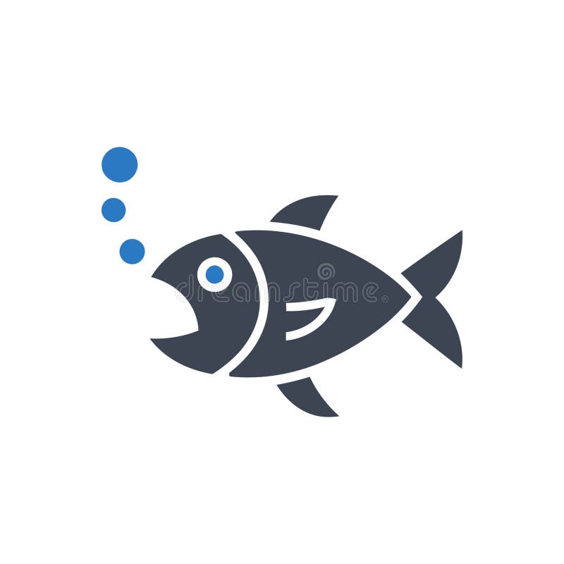 Fish and Bubbles Icon stock vector. Illustration of aquatic - 361702527