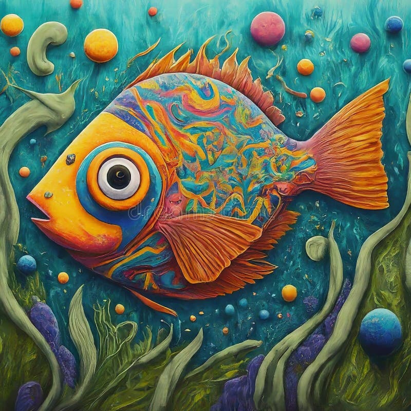 Fish in Bubbles stock illustration. Illustration of scene - 326174311