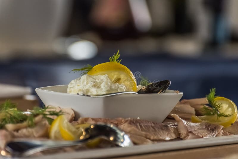 Fish at a Buffet Detail View Stock Photo - Image of served, dinner ...