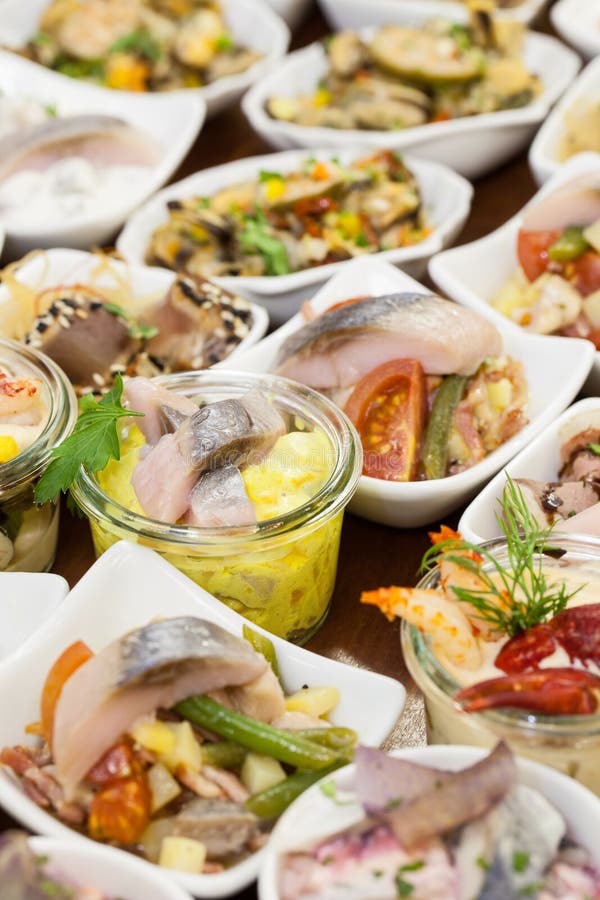 Fish Buffet: Different Starters Stock Photo - Image of festival, food ...