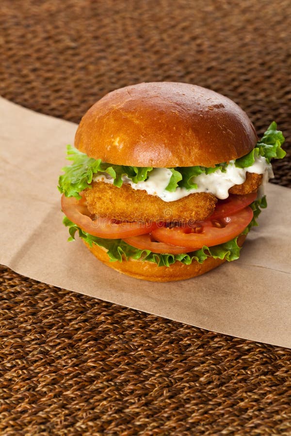 Fish burger stock photo. Image of selective, sauce, fast - 51729624