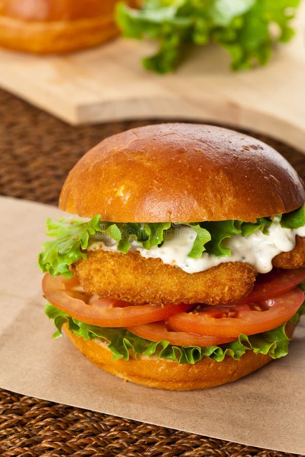 Fish burger stock image. Image of fillet, hamburger, cutlet - 51729627