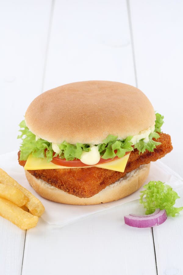 Fish Burger Fishburger Hamburger and Fries Menu Meal Combo Drink Stock ...