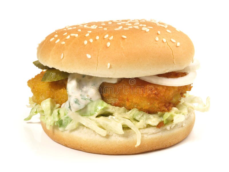 Fish Burger - Hamburger stock image. Image of closeup - 239818881