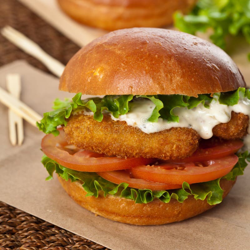 Fish burger stock photo. Image of fish, hamburger, burgers - 52265458