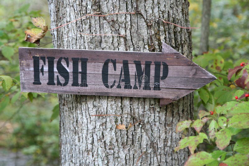Fish camp sign stock image. Image of destination, summer - 11440473