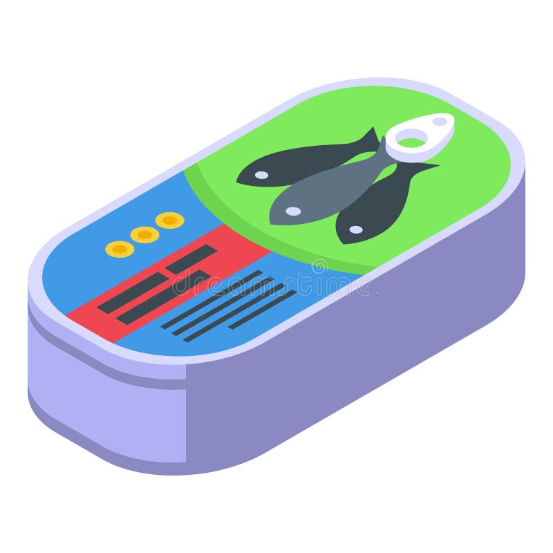 Fish Can Icon Isometric Vector. Ocean Fish Stock Vector - Illustration ...