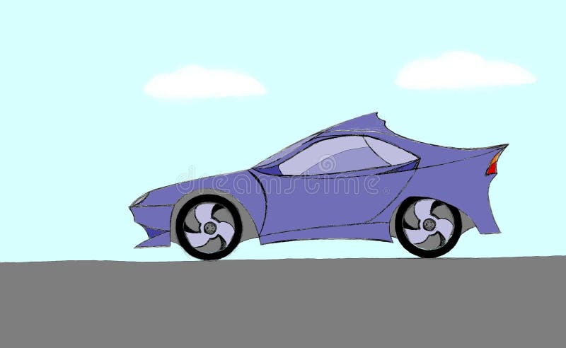 The fish car. stock illustration. Illustration of blue - 96409450