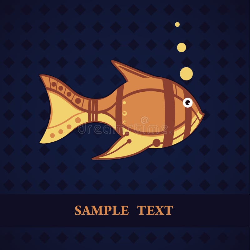 Fish card template stock vector. Illustration of greeting - 22416812