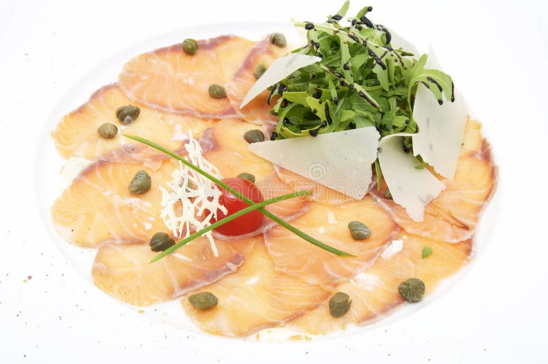 Fish carpaccio stock photo. Image of leaf, nutrition - 25854902