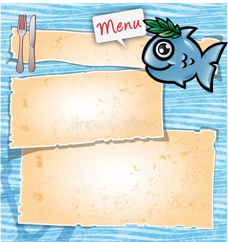 Fish chef cartoon menu stock vector. Illustration of label - 31288725