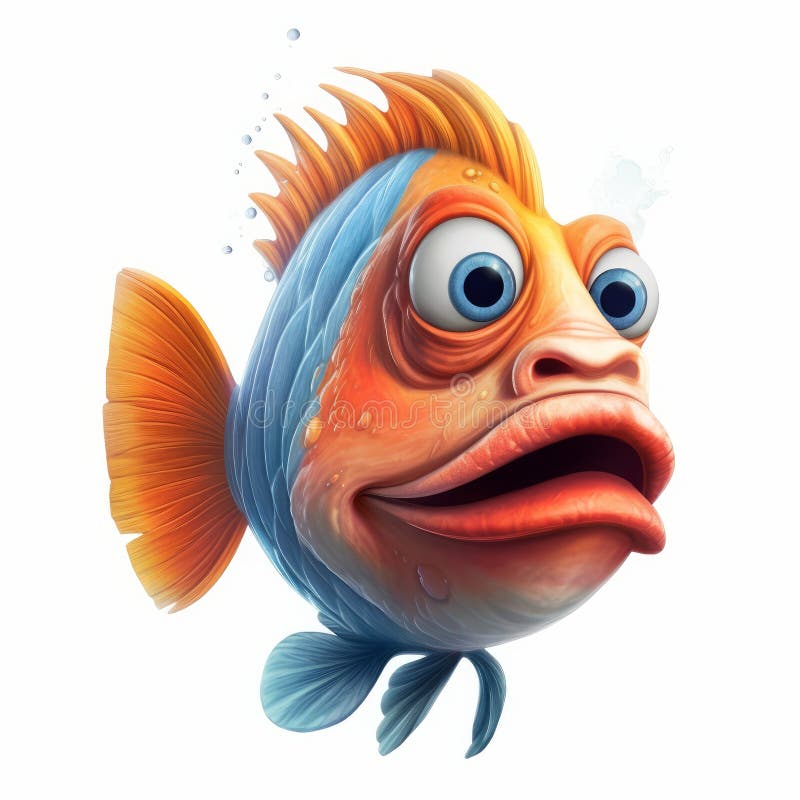 Fish Cartoon in Pixar Style: Hyper Realistic and Detailed Portrait ...