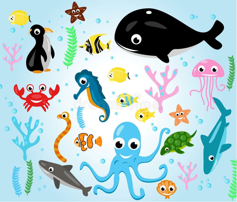 Cartoon Sea Creatures Stock Illustrations – 15,282 Cartoon Sea ...
