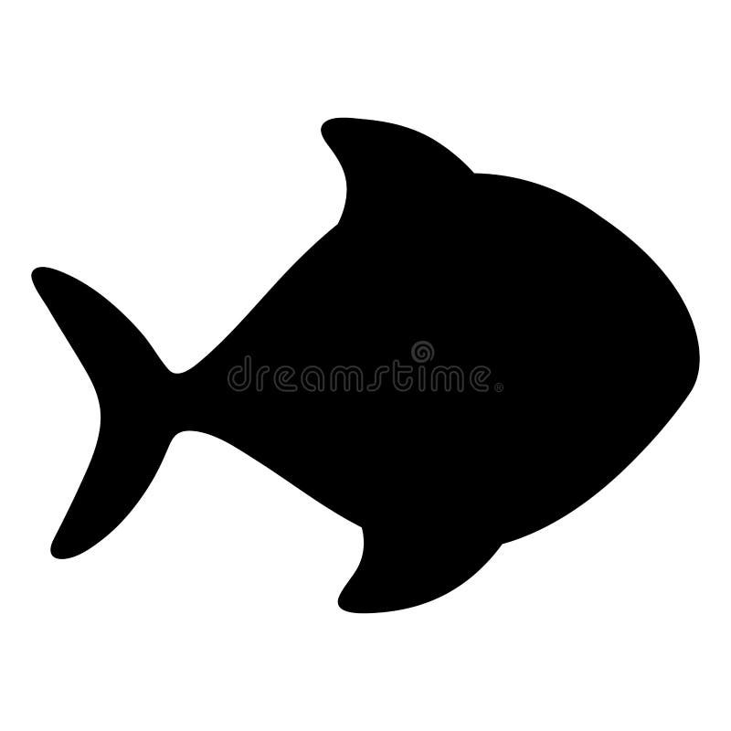 Fish Cartoon Silhouette Icon Image Stock Vector - Illustration of wild ...