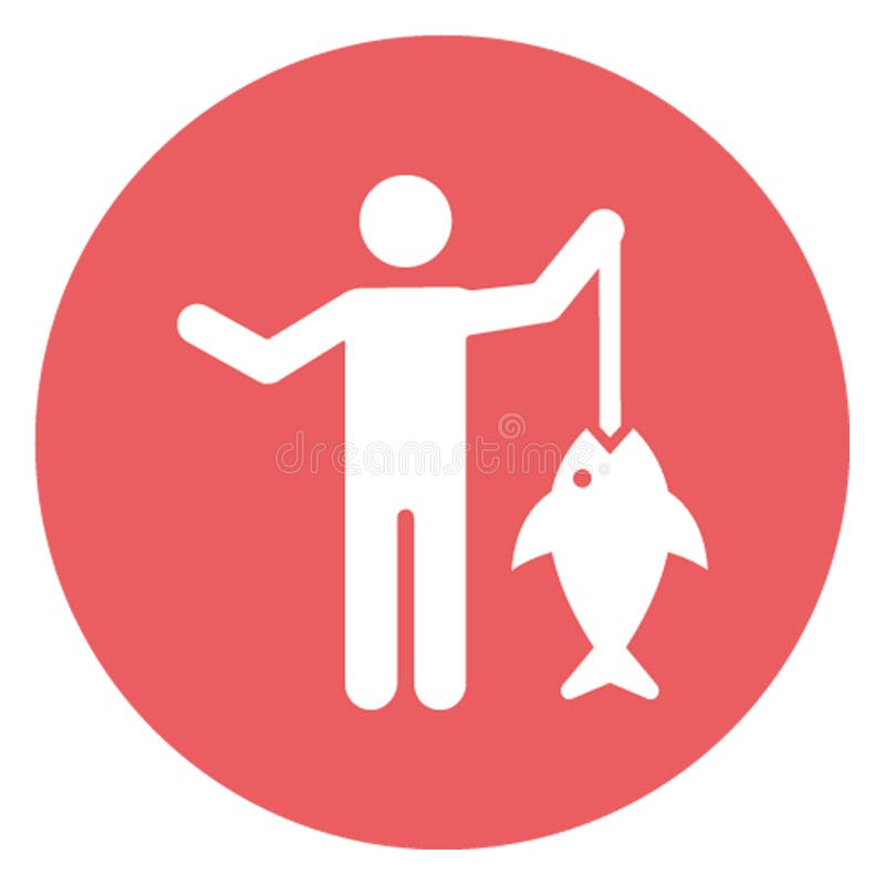Fish Casting, Fish Catching Vector Icon Which Can Easily Edit Stock ...