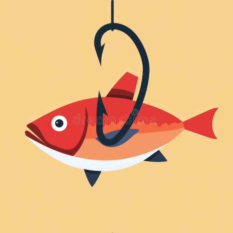 A Fish Caught on a Fishing Hook, Suitable for Fishing or Marine Themes ...