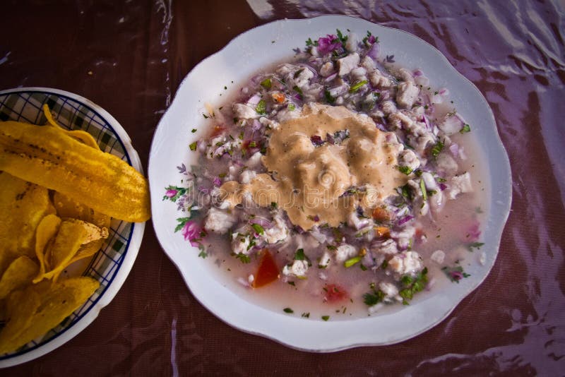 Fish Ceviche, Typical Ecuadorian Dish Stock Photo - Image of dressing ...