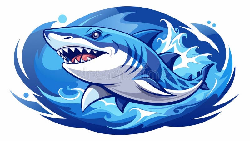 Fish Character. Funny Shark. Comic Sharks Emotions. Shark Mascot Stock ...