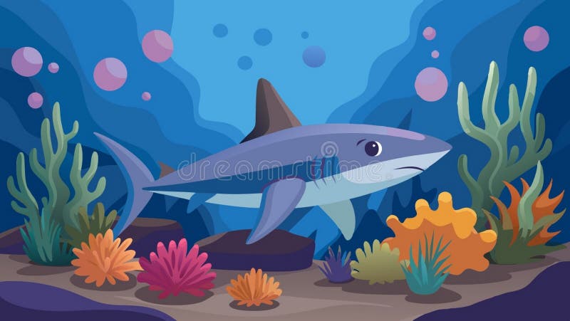 Fish Character. Funny Shark. Comic Sharks Emotions. Shark Mascot Stock ...