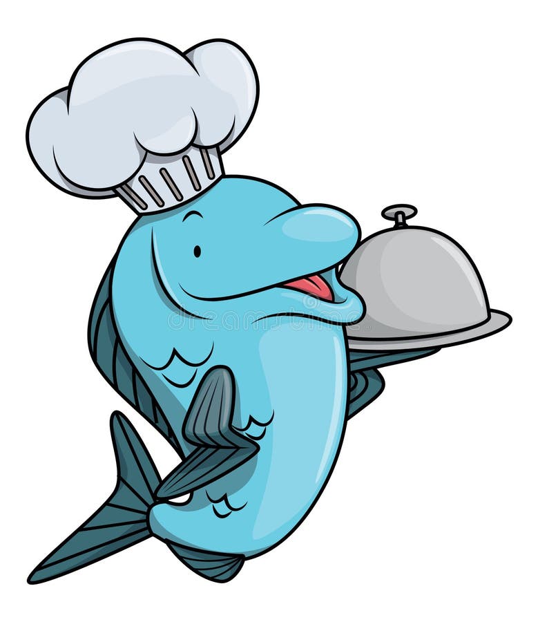 Fish Chef Cartoon Color Illustration Stock Vector - Illustration of ...