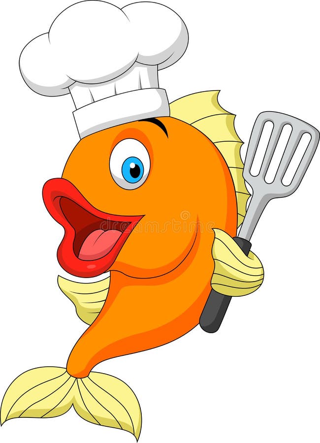 Fish chef cartoon stock vector. Illustration of culinary - 31344836
