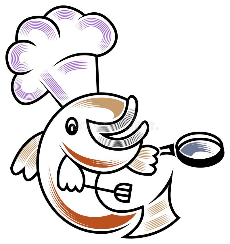 Fish chef cartoon stock vector. Illustration of culinary - 31344836