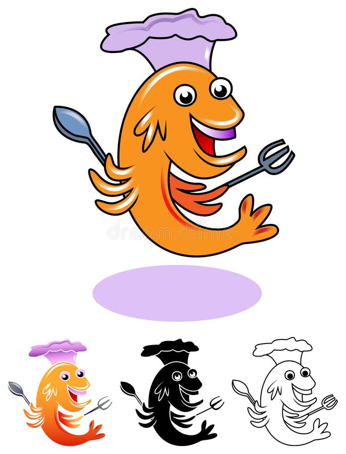 Fish chef cartoon stock vector. Illustration of culinary - 31344836