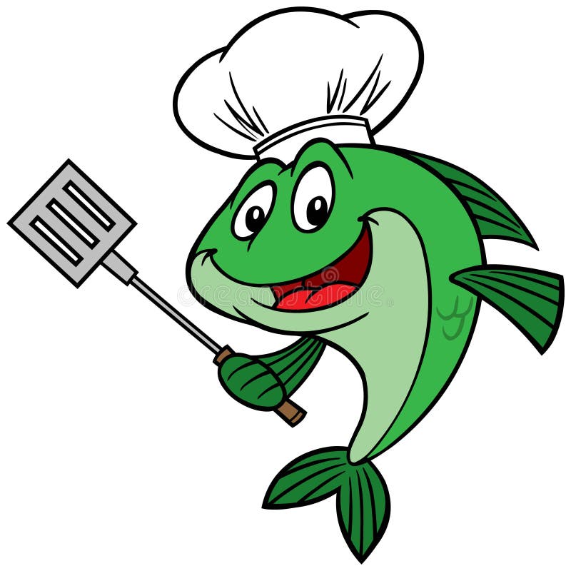 Fish Chef stock vector. Illustration of vector, green - 55195245