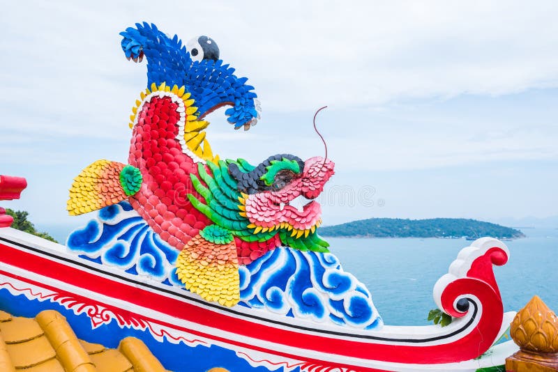 Fish on Chinese Temple Roof Top Stock Photo - Image of culture ...