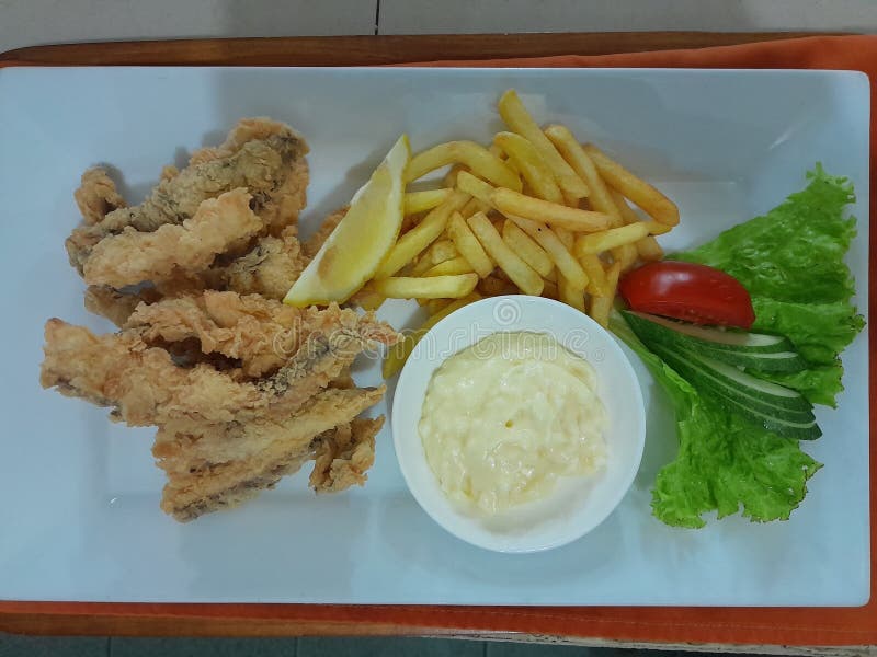 Fish & chip menu stock photo. Image of food, chip - 293344422