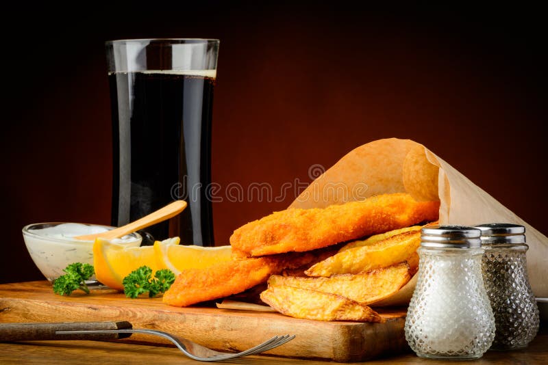 Fish and Chips with Cola Drink Stock Image - Image of food, dinner ...