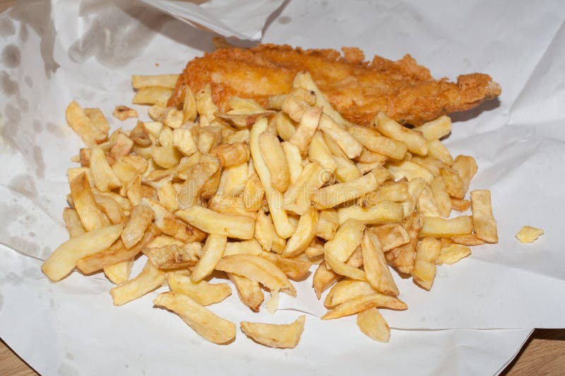 Fish and Chips from an English Fish and Chip Chop Stock Photo - Image ...