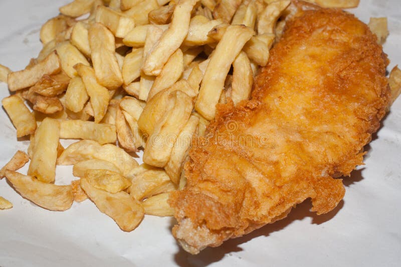 Fish and Chips from an English Fish and Chip Chop Stock Photo - Image ...