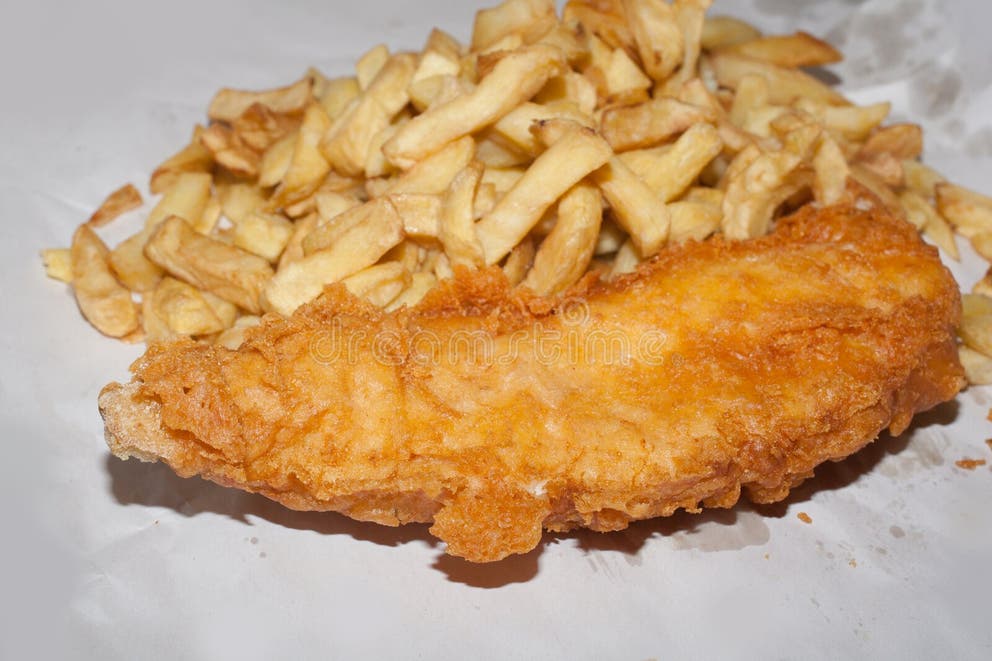 Fish and Chips from an English Fish and Chip Chop Stock Photo - Image ...