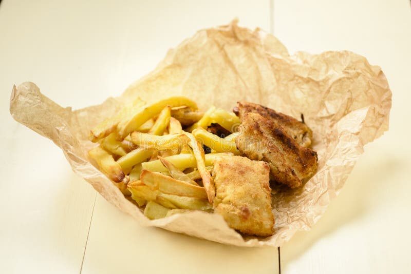Fish and Chips - Food from British Pubs Stock Photo - Image of peas ...