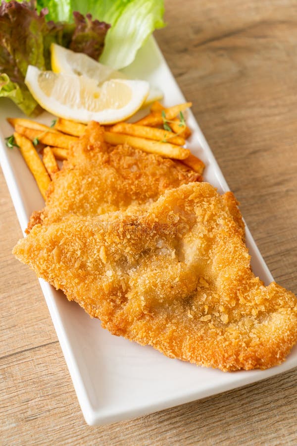 Fish and Chips - Fried Fish Fillet with Potatoes Chips Stock Image ...