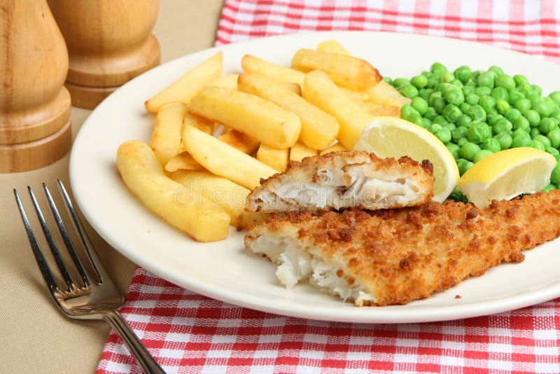 Fish and Chips and Peas stock photo. Image of closeup - 9835386