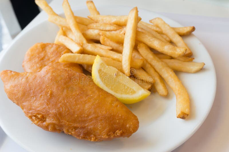 Fish and Chips on Plate stock photo. Image of cooked - 169811004