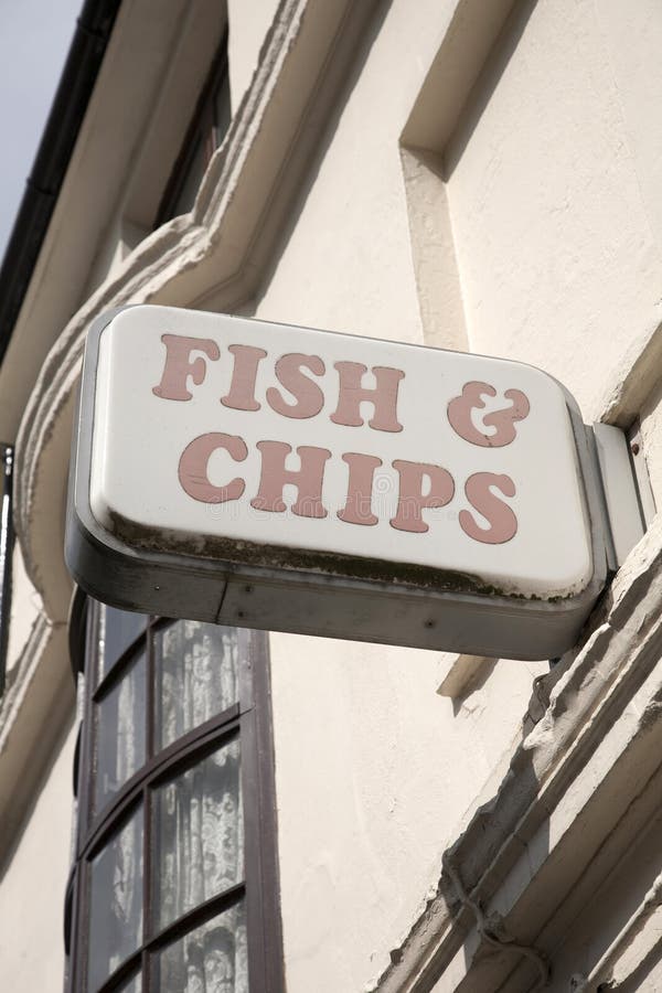 Fish and Chips Sign stock photo. Image of food, sign - 49541072
