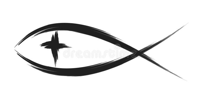 Christian Fish Church Symbol Sign Stock Illustration - Illustration of ...