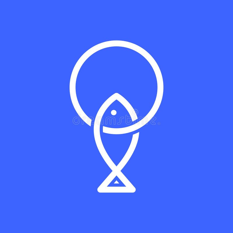 Fish Circle Geometric Modern Minimal Line Style Clean Logo Design ...